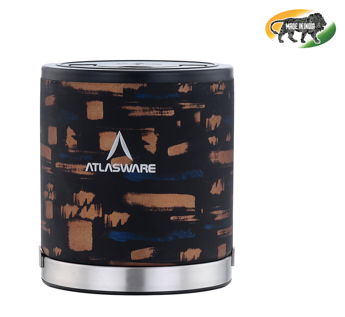Atlasware Stainless Steel Abstract Gold Lunch box 475ml (1 Container ...