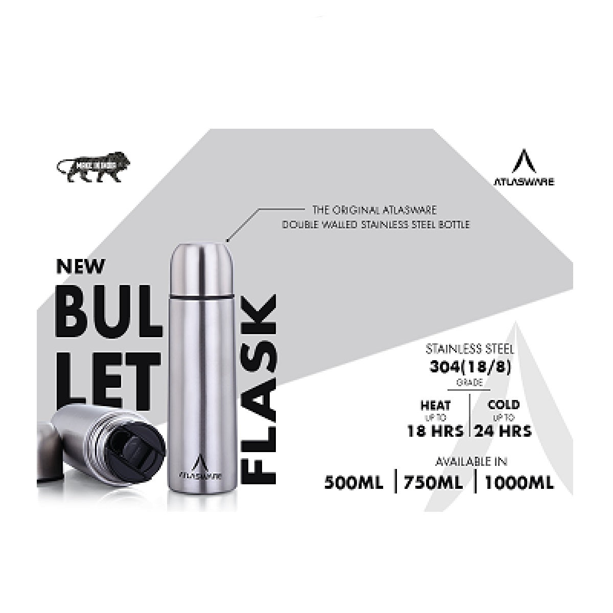 Stainless Steel Bullet Flask Hot and Cold – Atlasware India